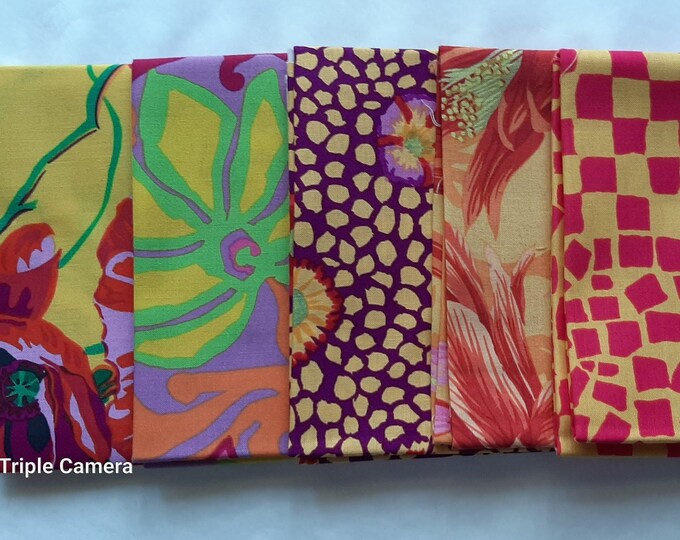 5 Yellow Red Kaffe Fassett FQ Bundle 5 Yellow Red Fat Quarters Bundle FQ 18 X 22 Cotton Quilt ...