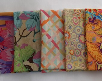 5 Red Kaffe Fassett FQ Bundle 5 Red Fat Quarters Bundle FQ 18 X 22 Cotton Quilt Fabric Version 8 ...