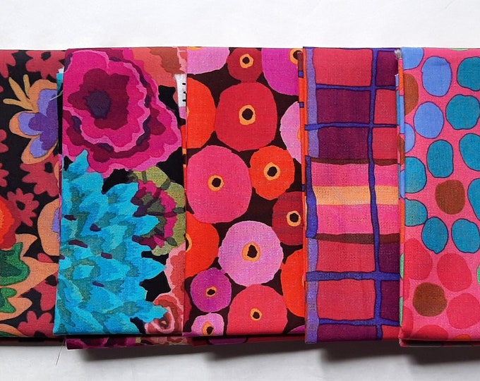 5 Red Kaffe Fassett FQ Bundle - 5 Red Fat Quarters Bundle FQ 18 X 22 Cotton Quilt Fabric Version ...