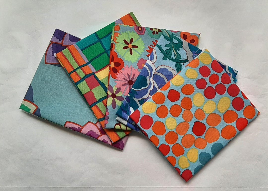 5 Kaffe Blue FQ Bundle 5 Kaffe Blue Fat Quarters Bundle FQ 18 X 22 ...