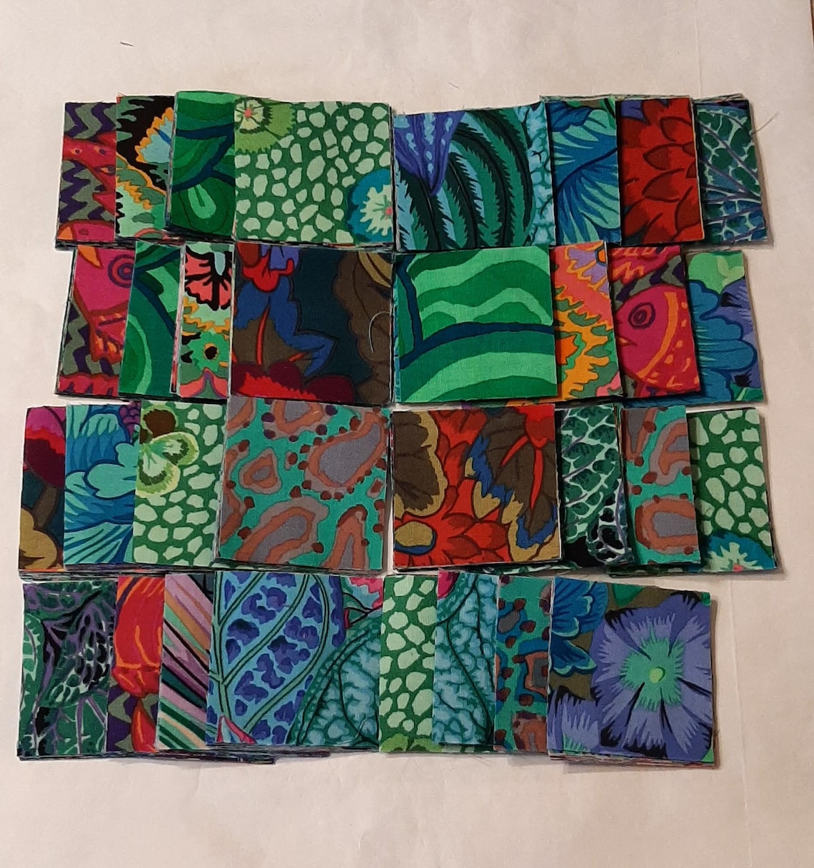 2.5 Inch Mini Charm Packs - 40 Green 2.5" Squares, Kaffe Fassett Mini ...