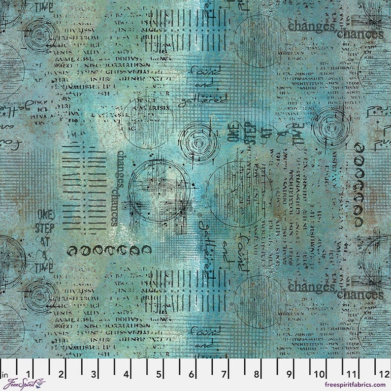 Assemblage, Ocean - Seth Apter, on Your Mark, Quilt Fabric 100% Cotton ...