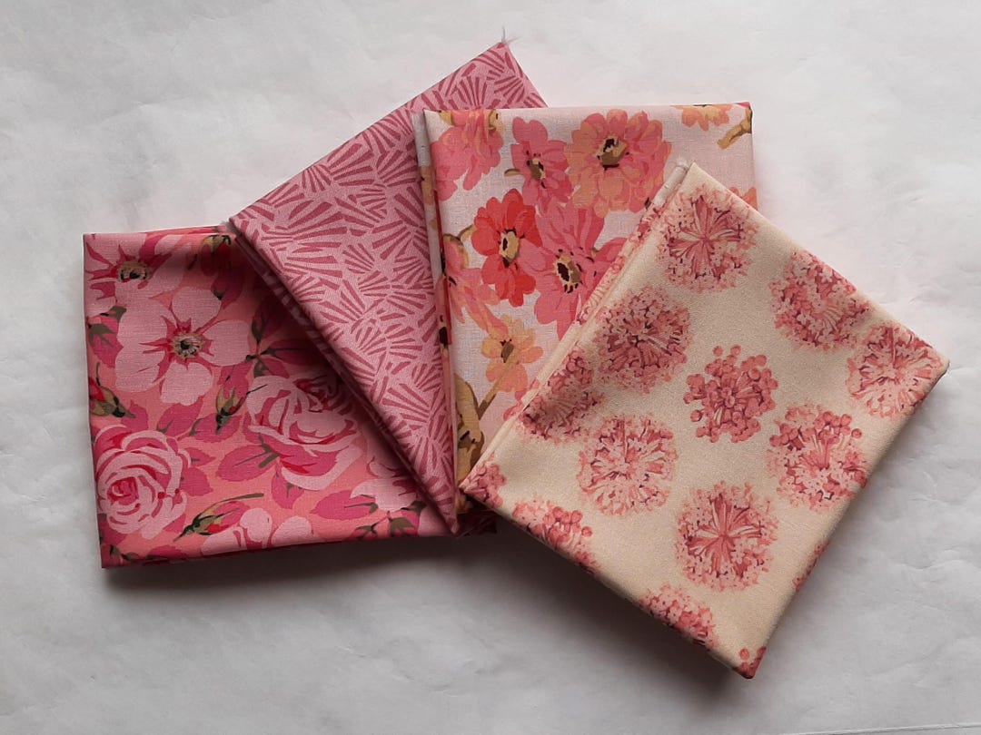 4 Pink FQ Bundle - 4 Pink Fat Quarters Bundle FQ 18 X 22 Cotton Quilt ...