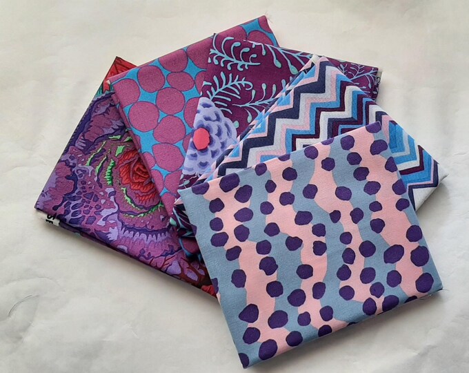 5 Purple Kaffe Fassett FQ Bundle - 5 Purple Fat Quarters Bundle FQ 18 X 22 Cotton Quilt Fabric ...