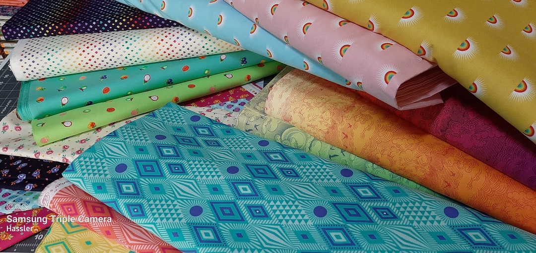 Tula Pink Pint-sized Prints Scraps Pack 4-8 Inches Fabric Lot More Than ...