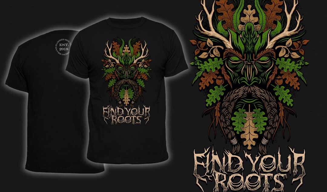 Green Man Find Your Roots - Men's T-shirt Black - Etsy