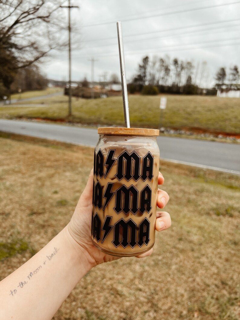 Mama AC/DC Iced Coffee Can Glass Iced Coffee Cup Rocker - Etsy