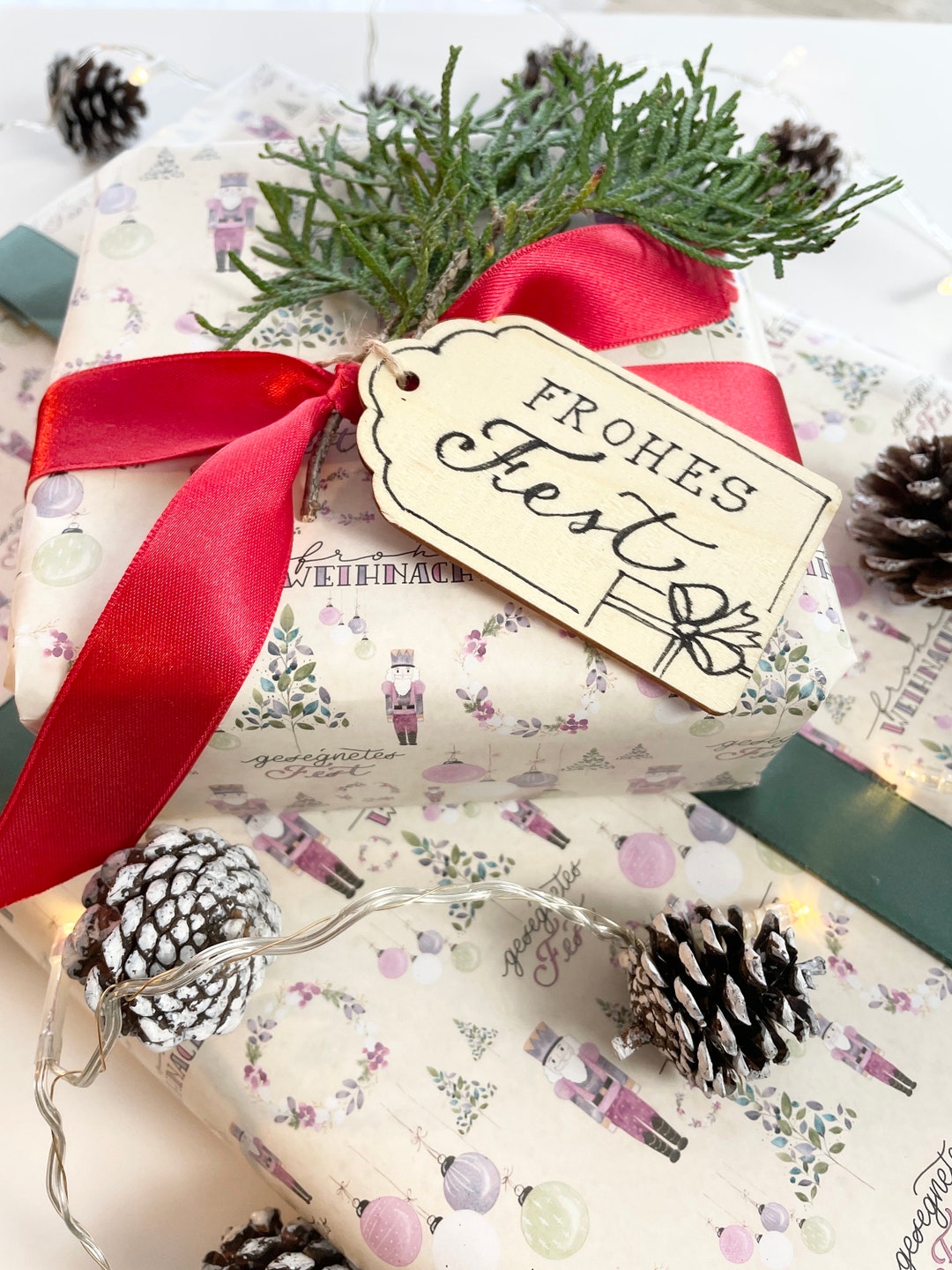 Christmas Wrapping Paper Watercolor and Lettering - Etsy