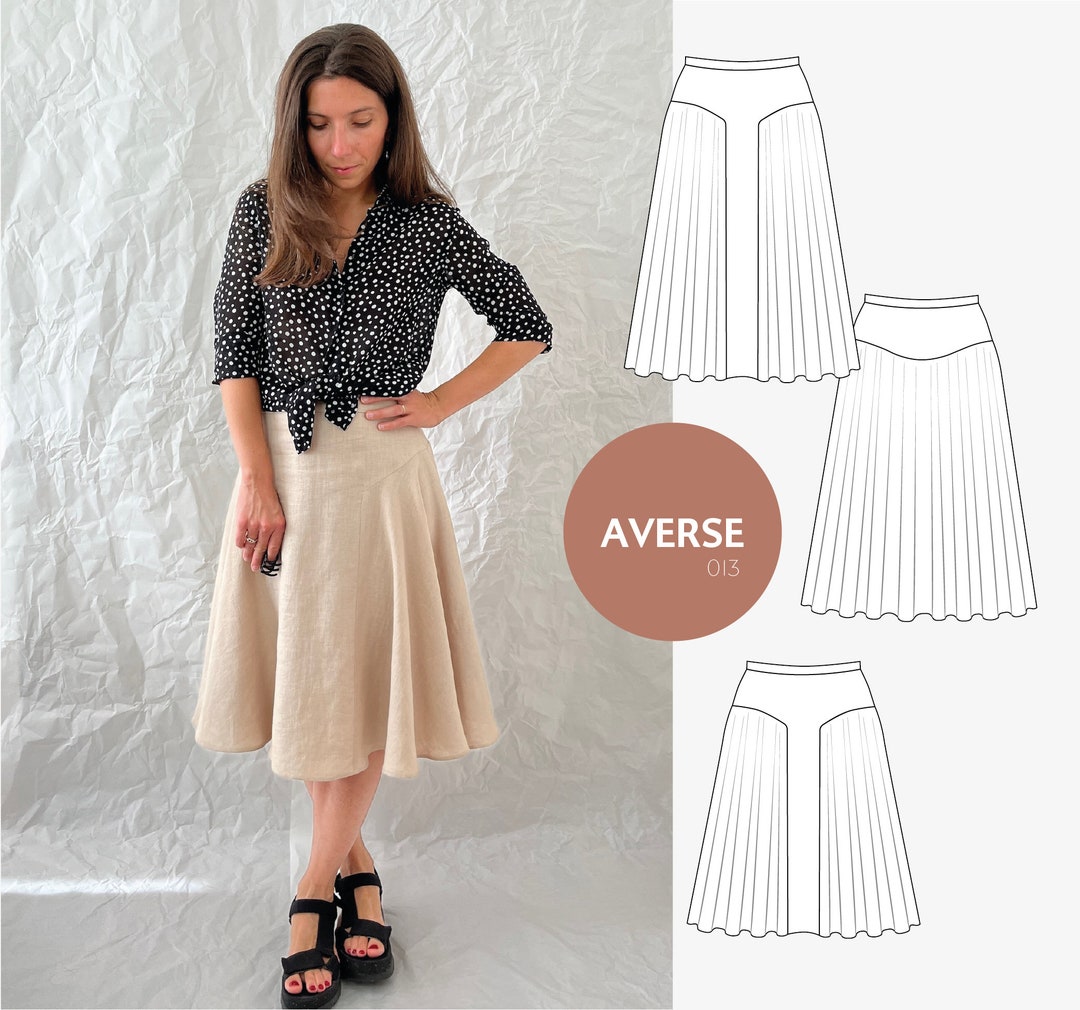 Midi Circle Skirt Pattern - PDF Sewing Pattern - Averse - Etsy