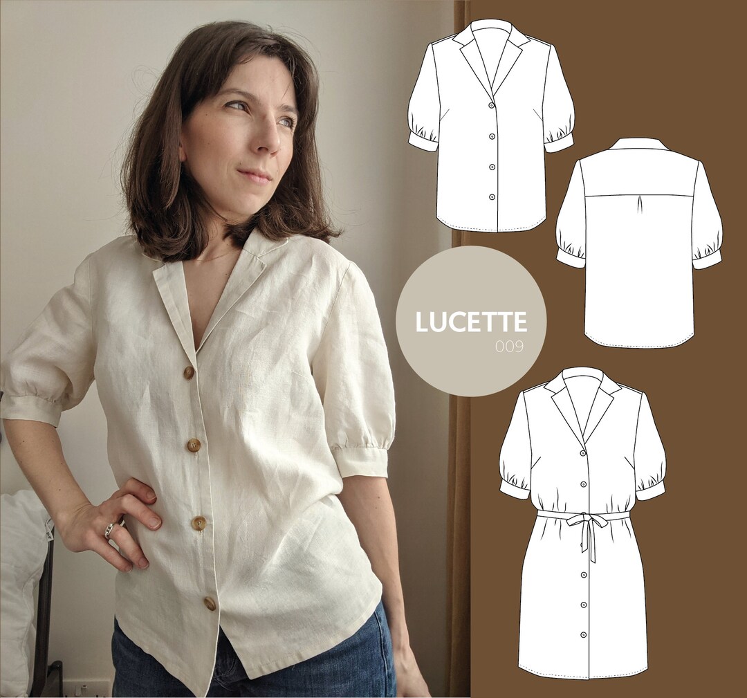 Classic Vintage Shirt and Shirt Dress Pattern PDF Sewing - Etsy