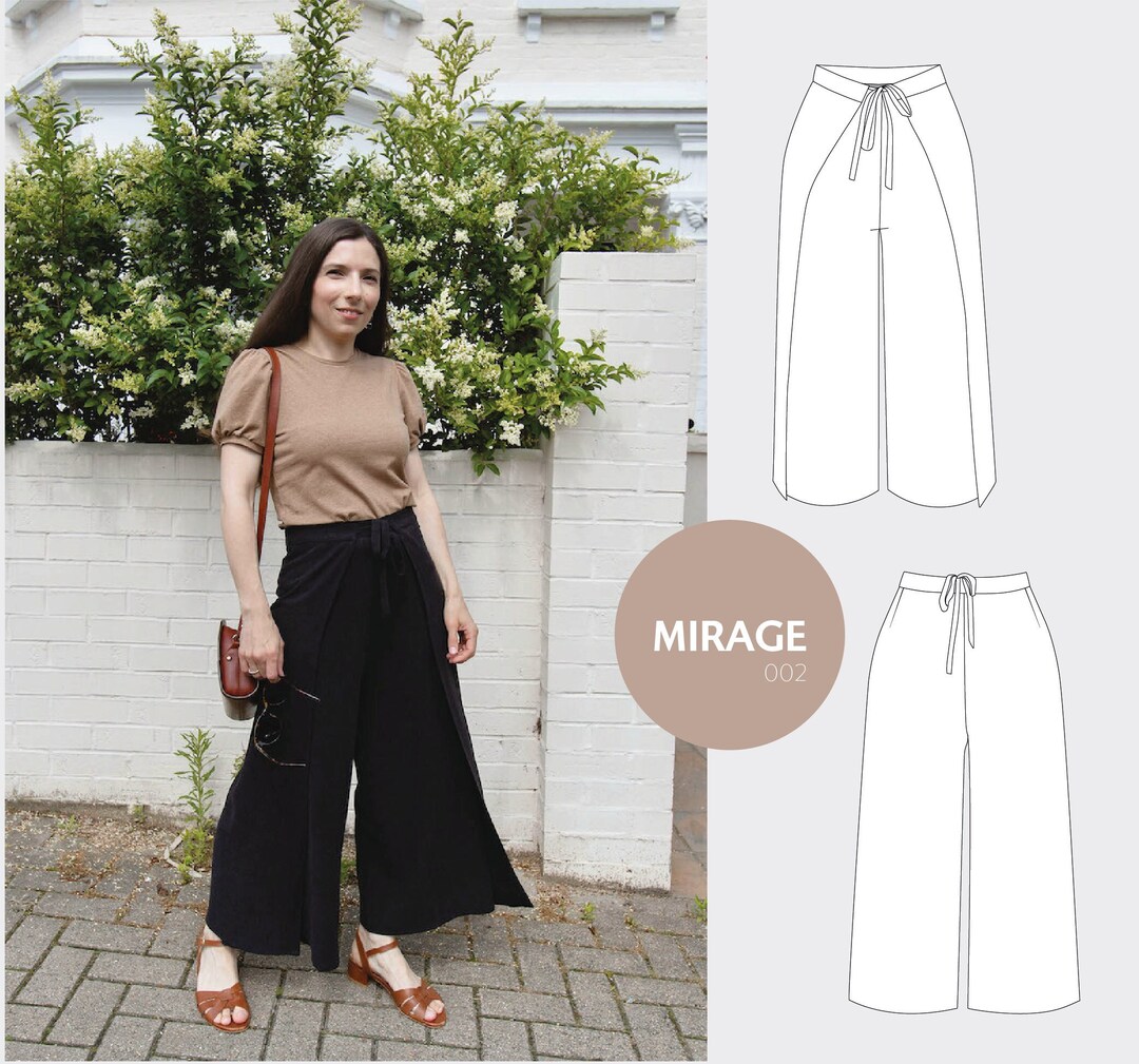 Wrap Trousers PDF Sewing Pattern Mirage - Etsy