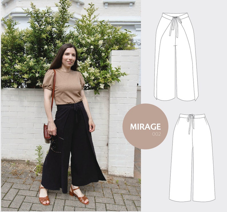 Wrap Trousers PDF Sewing Pattern Mirage - Etsy