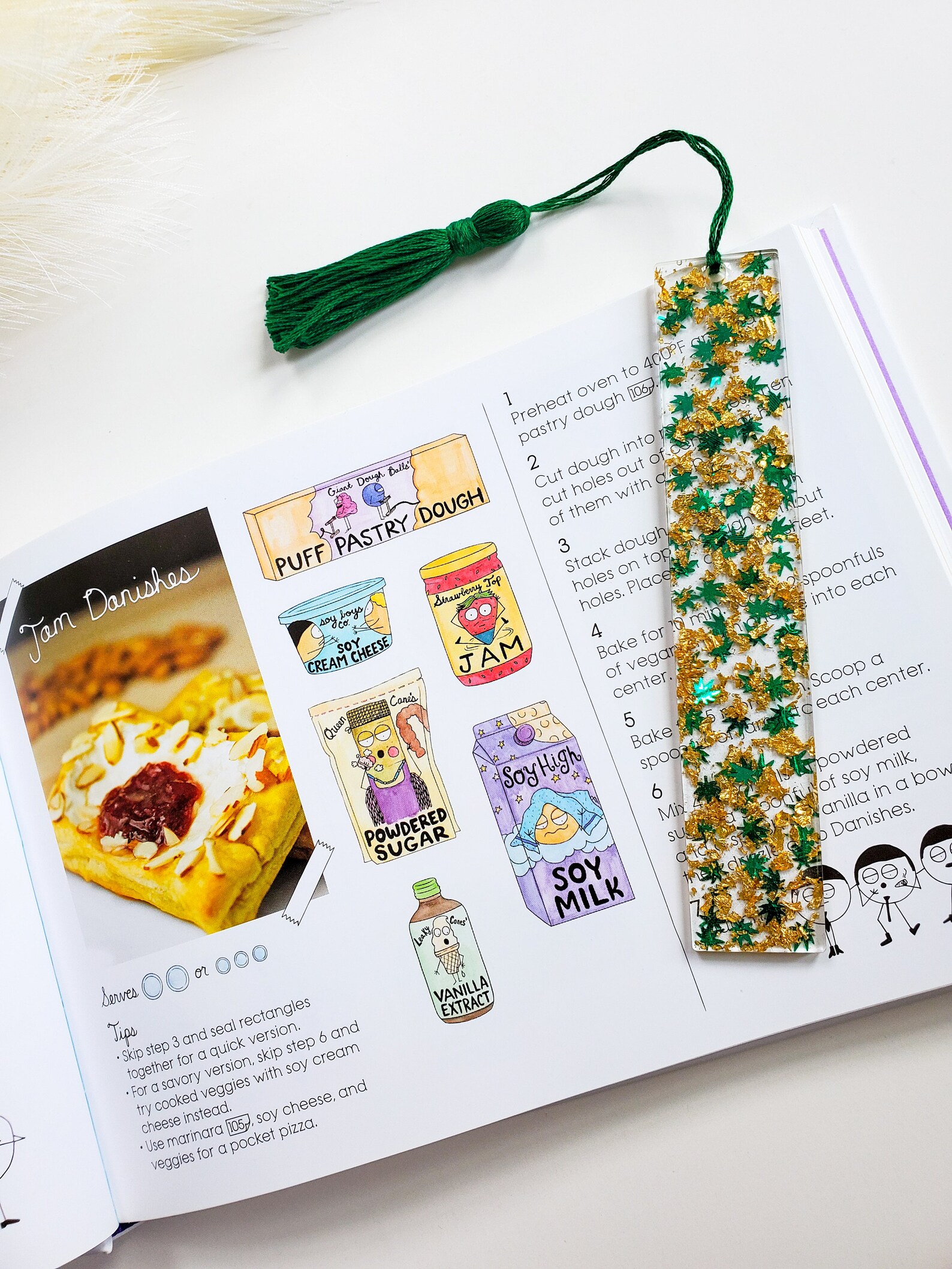 Cannabis Glitter Gold Resin Bookmark Per gli amanti dei - Etsy Italia