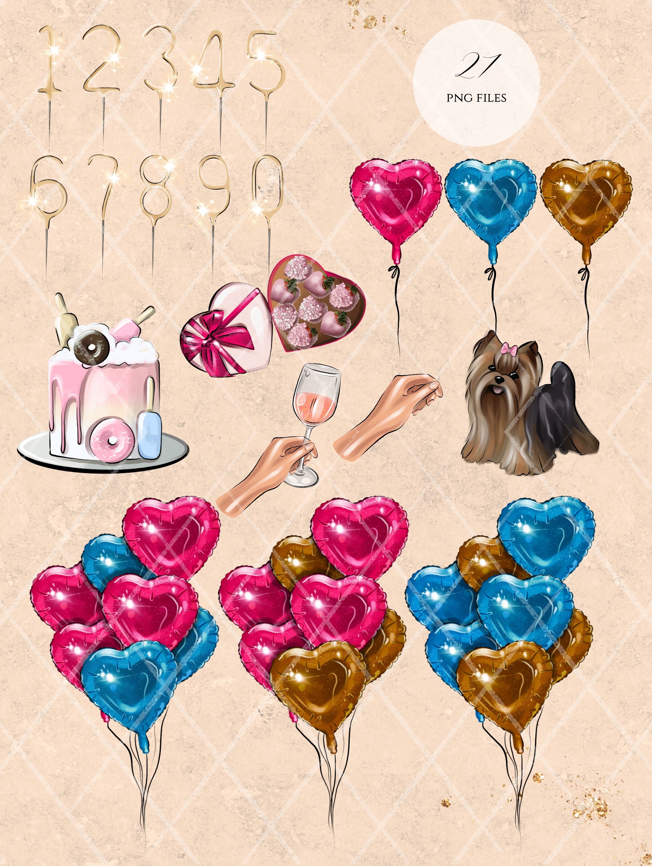 Happy Birthday Party Clipart Bundle, Celebration Girl Png, Bday Woman ...