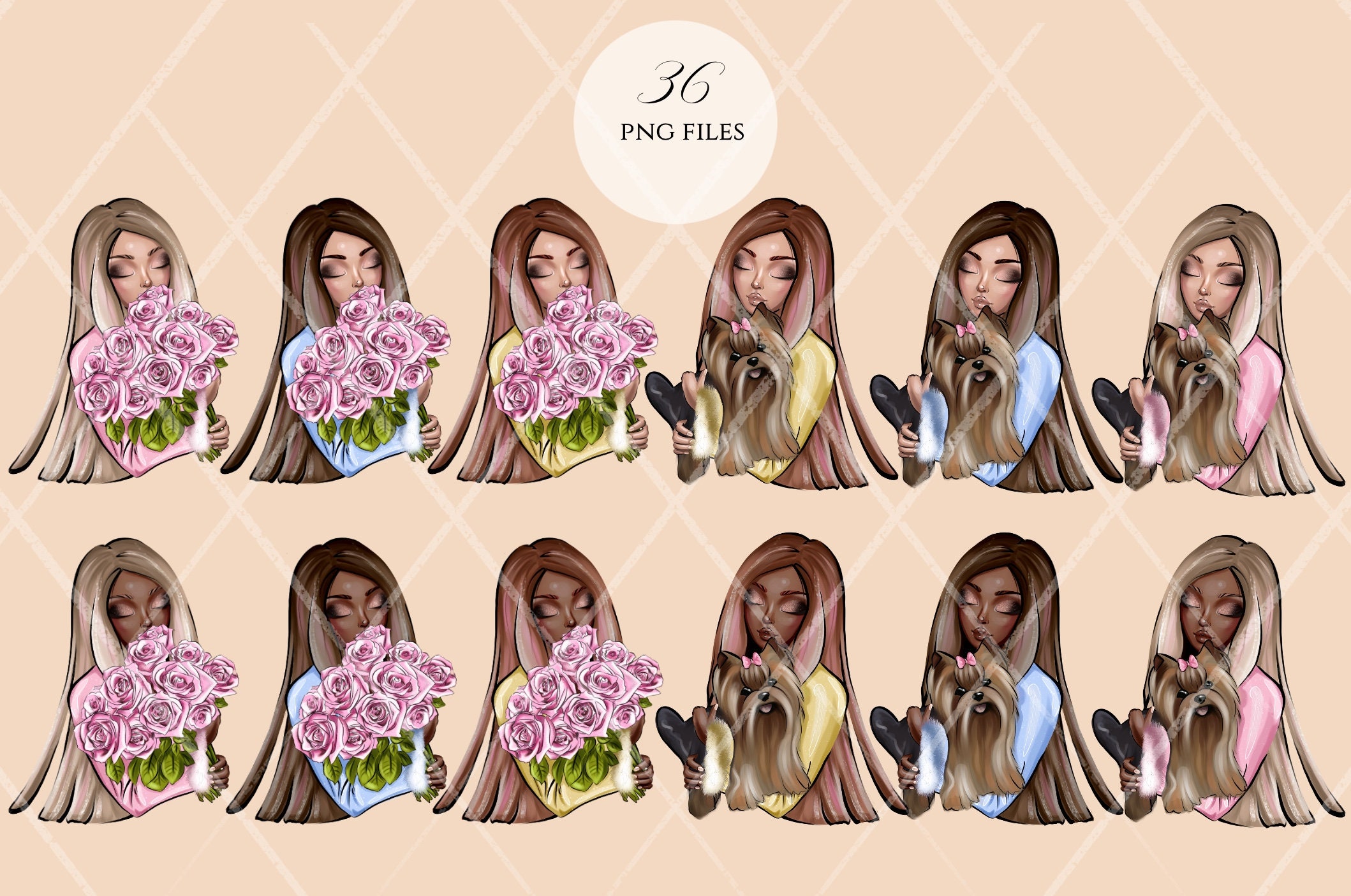 Happy Birthday Party Clipart Bundle, Celebration Girl Png, Bday Woman ...