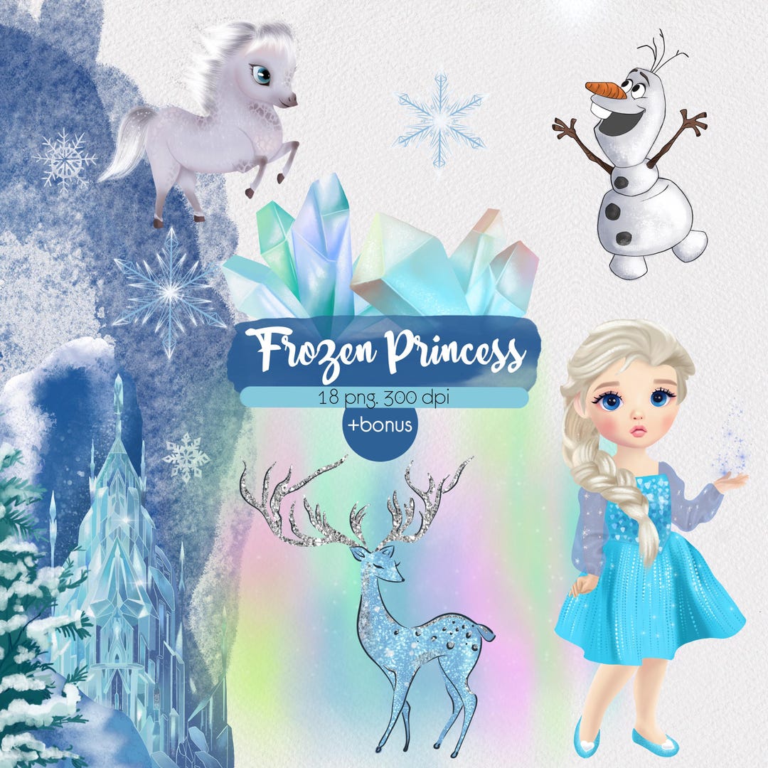 Blue Winter Clipart Bundle Winter Wonderland Set Fairytale Frozen ...