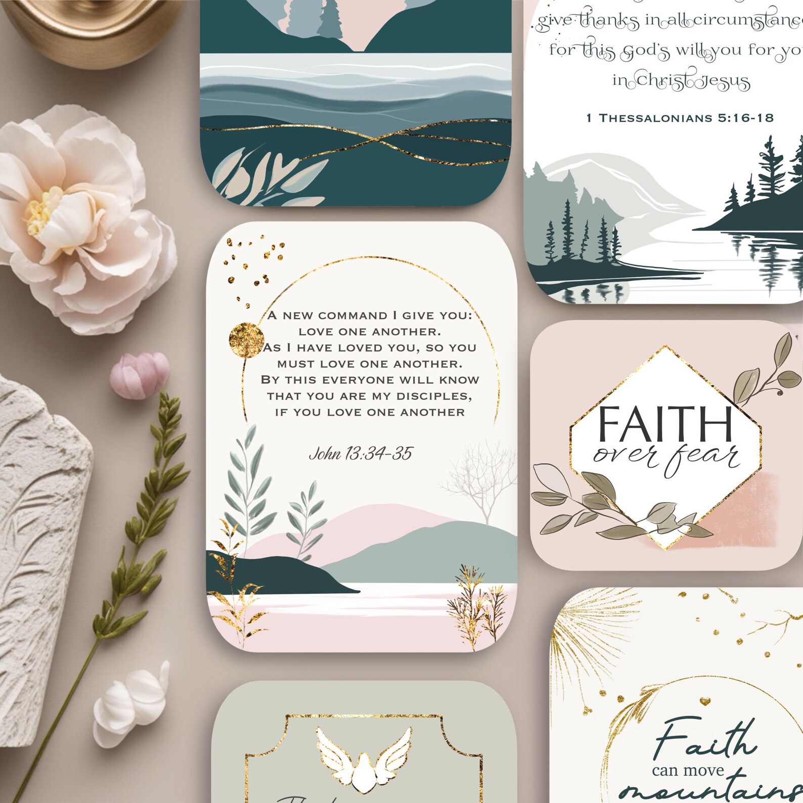 Boho Aesthetic Prayer Board Kit Printable, Bible Vision Board Kit With ...