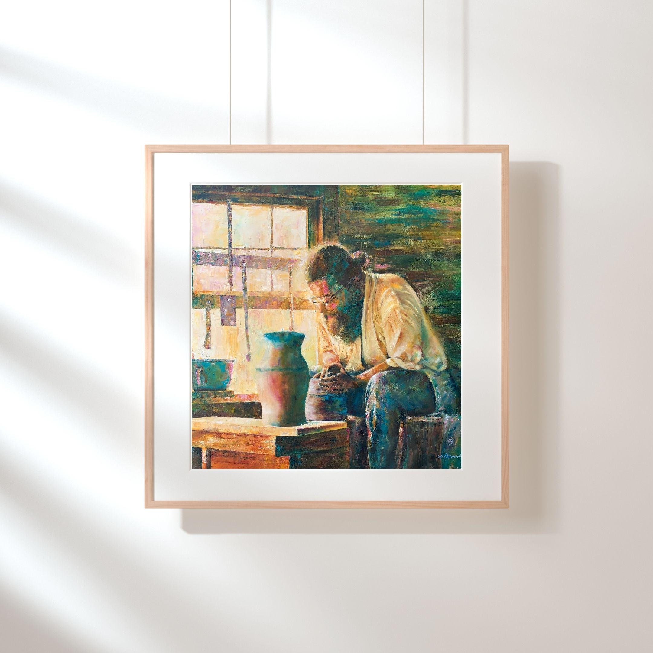 Potter Creating Vases, Oil Painting by Cckusmer. "in the Hands of the ...