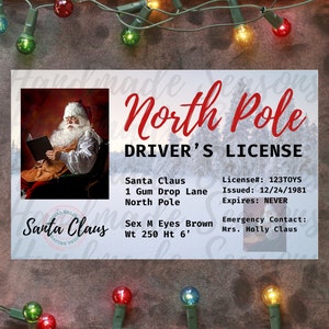 Santa Driver's License Digital Download PNG - Etsy