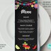 Fiesta Menu Template, EDITABLE Menu, Mexican Theme Menu, Fiesta ...