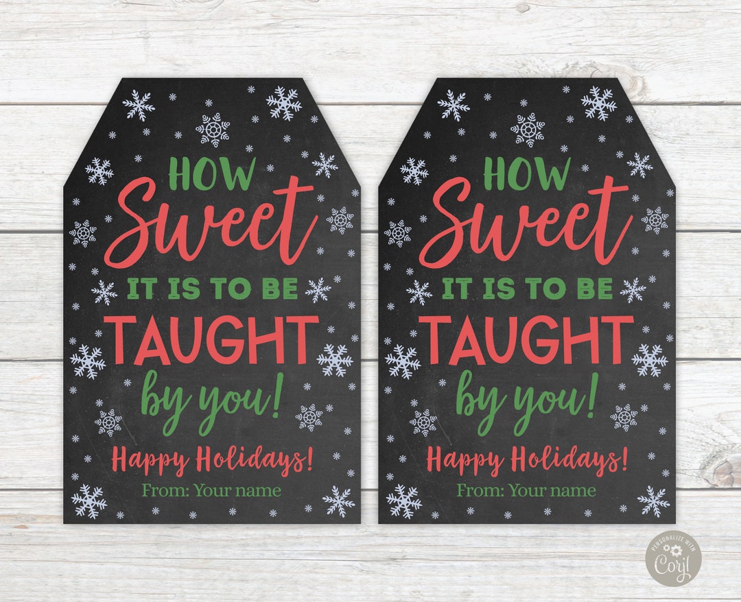 Christmas Teacher Gift Tags How Sweet It is to Be Taught by - Etsy