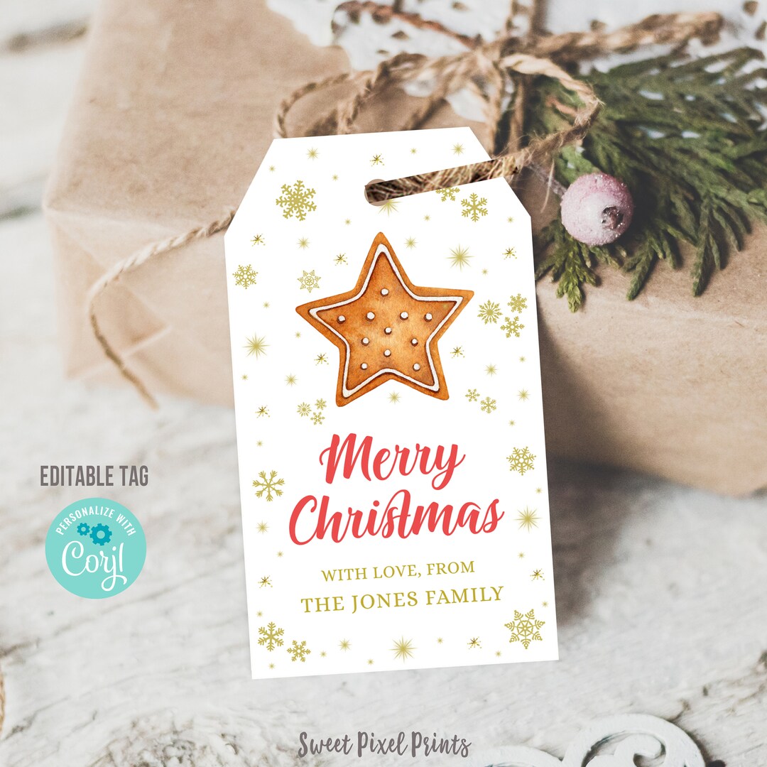 Editable Holiday Gift Tags Printable Christmas Sweets Labels Merry ...