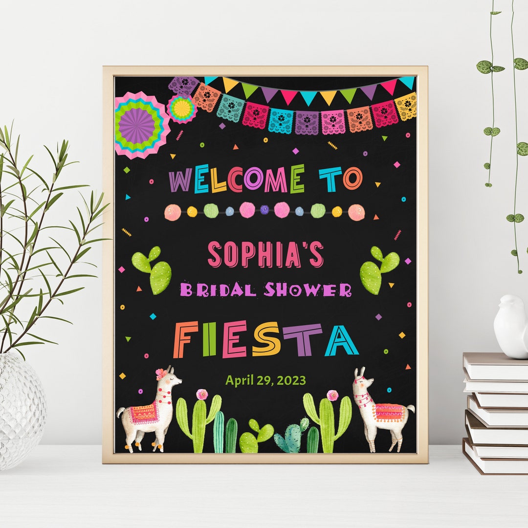 Fiesta Welcome Sign EDITABLE Fiesta Bridal Shower Mexican Bridal Shower ...