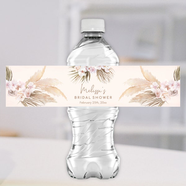 Boho Wedding Water Bottle Label - Etsy