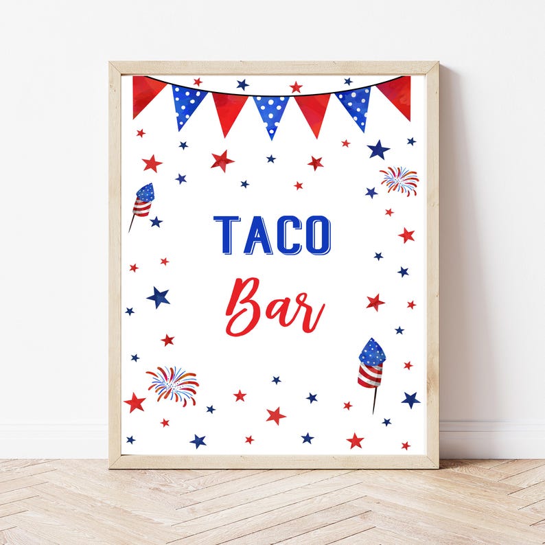 Taco Bar Sign | Printable Birthday, Baby Shower & Event Decor ...
