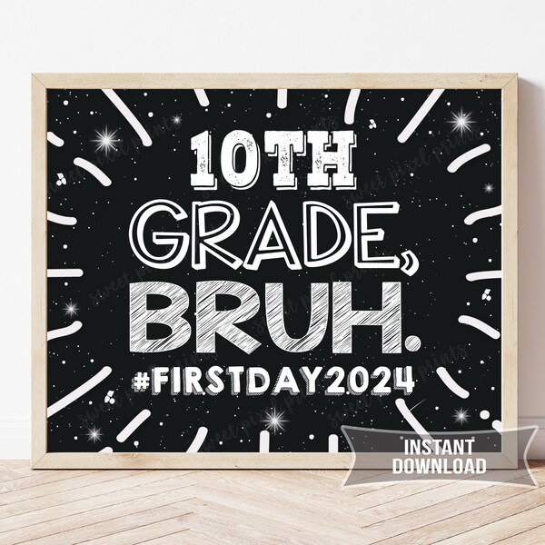 1st Day 10th Grade Sign 2024 First Day Of - Etsy