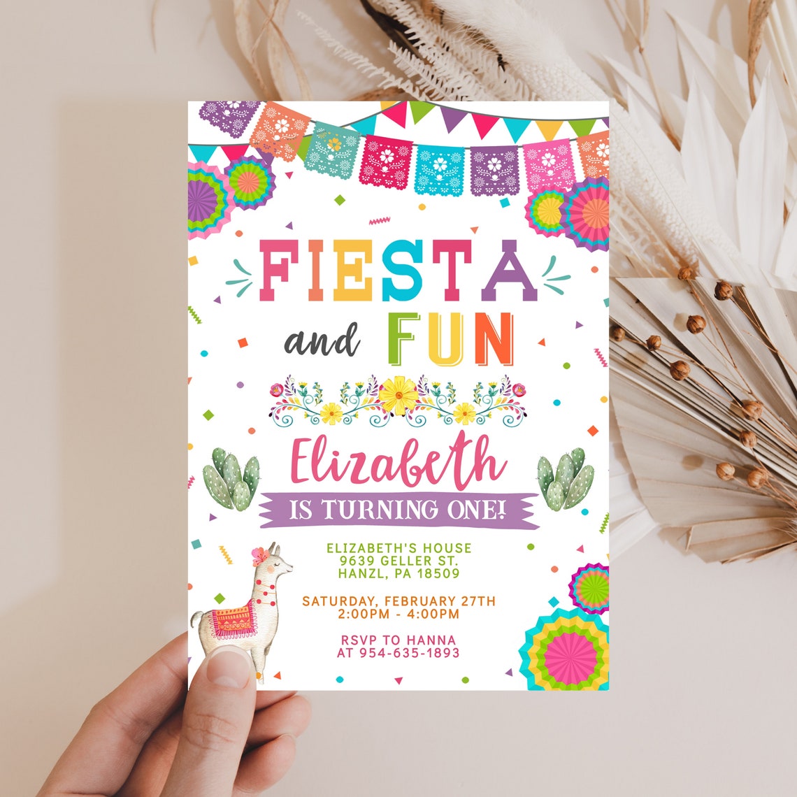 Fiesta Birthday Invitation Fiesta and Fun Invitation EDITABLE - Etsy