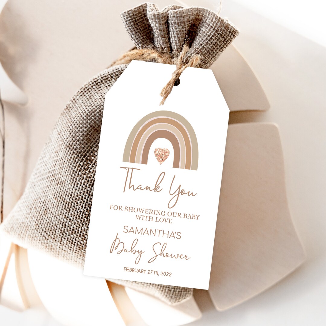 Rainbow Favor Tags EDITABLE Rainbow Baby Shower Favor Tags - Etsy