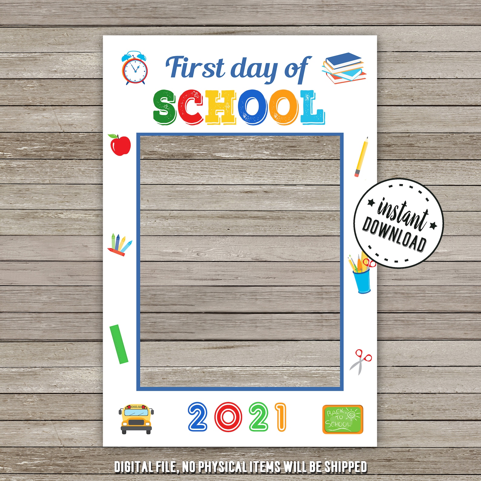 First Day of School Photo Booth Prop School Selfie Frame | Etsy