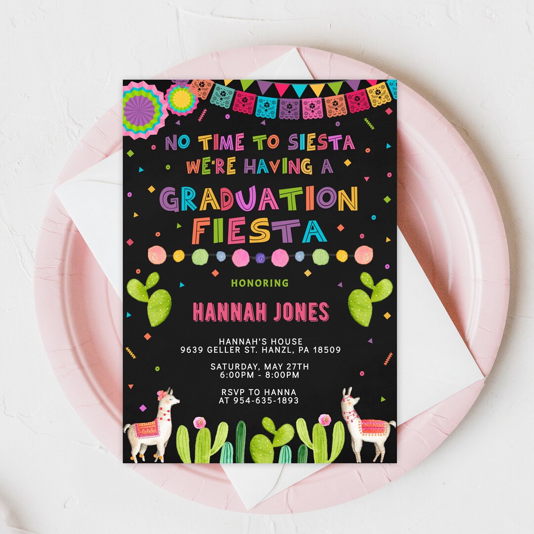 Fiesta Graduation Invitation, EDITABLE Fiesta Graduation Invitation ...