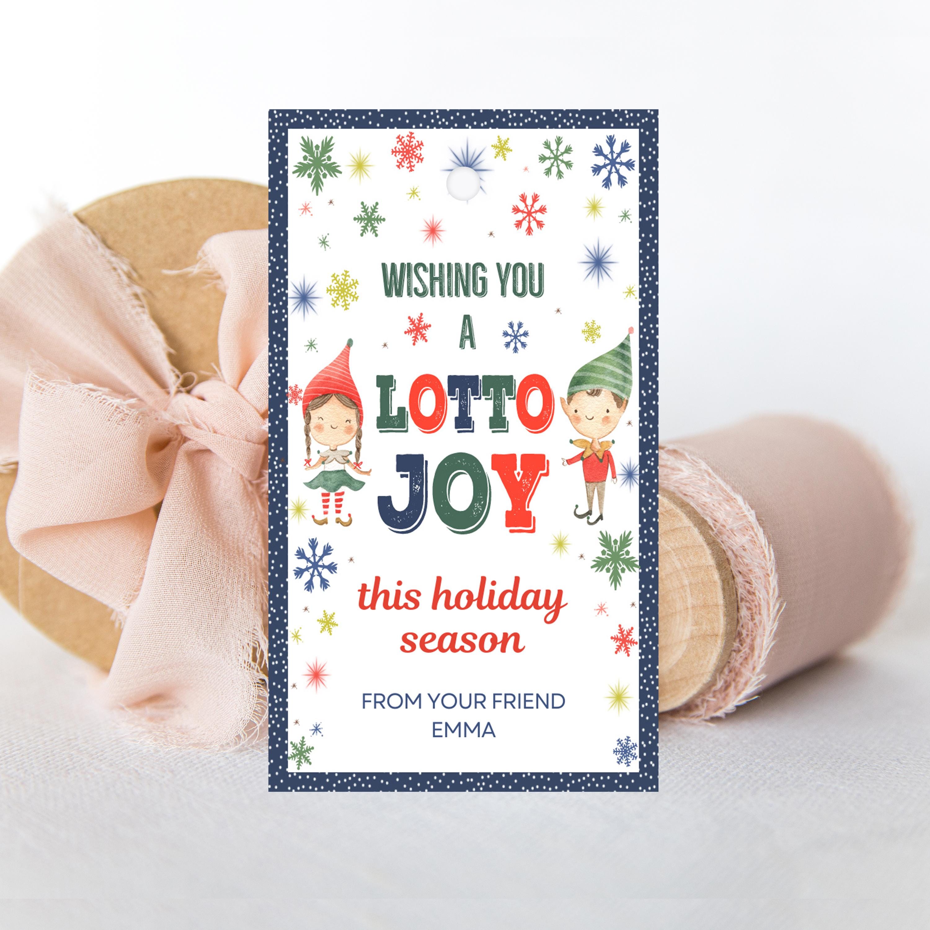 Editable Christmas Lottery Gift Tag | Printable Holiday Favor & Party ...