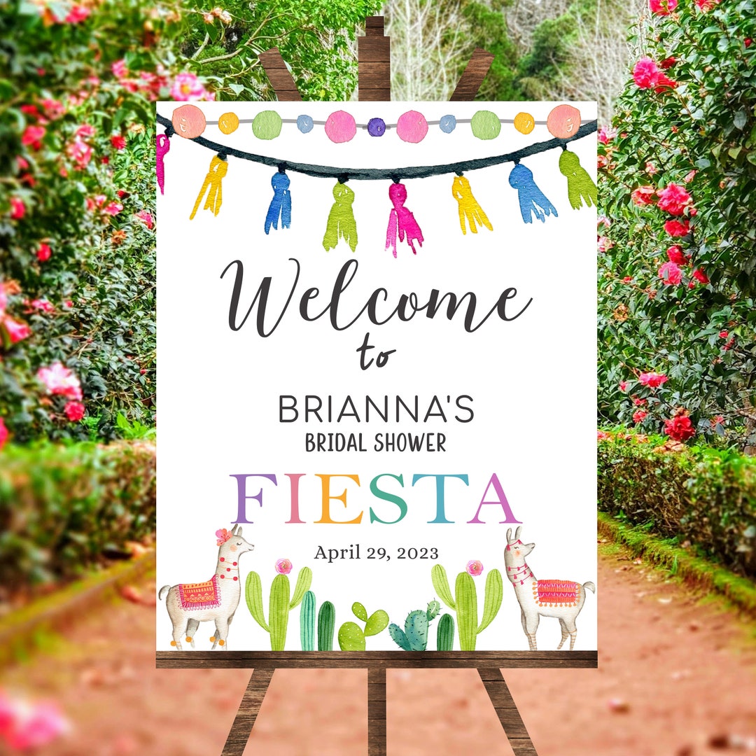 Fiesta Welcome Sign EDITABLE Fiesta Bridal Shower Mexican Bridal Shower ...
