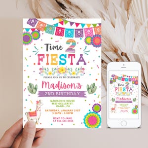 Fiesta Birthday Invitation | Editable Mexican 2nd Birthday Printable ...