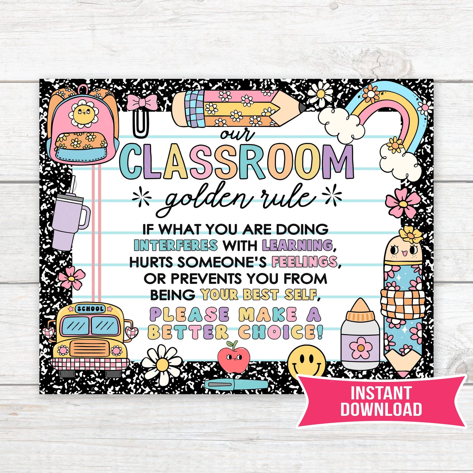 Classroom Golden Rules Sign | Teacher Wall Art | Our Class Decor ...