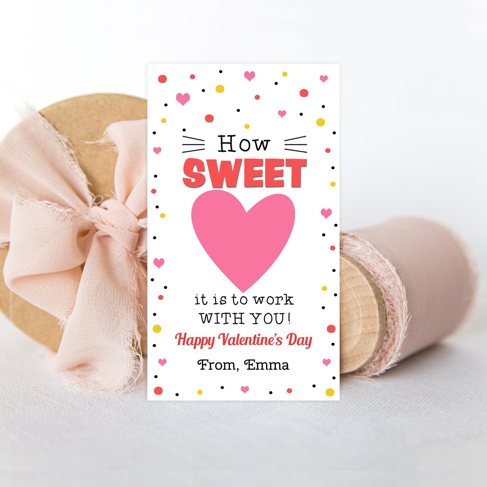 How Sweet It is to Work With You Valentines Favor Tags - Etsy