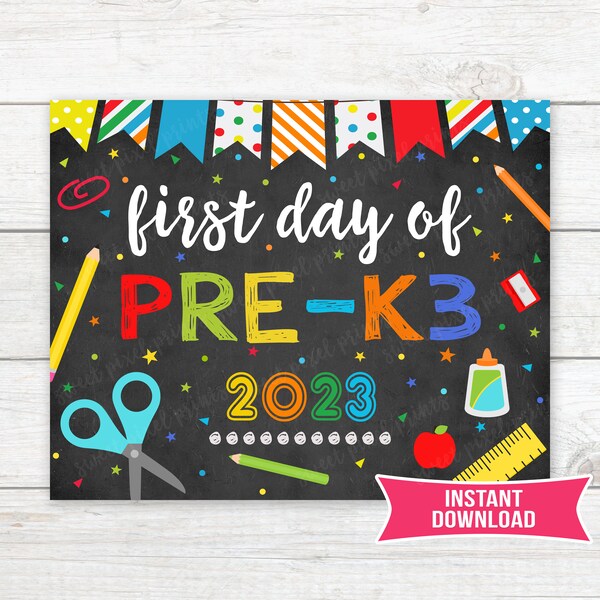 First Day of Pre K - Etsy