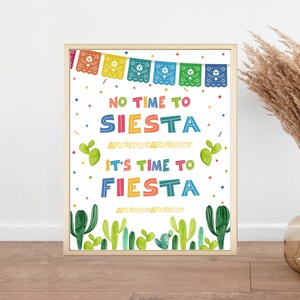 No Time to Siesta It's Time to Fiesta Sign, Mexican Party Poster, Home ...