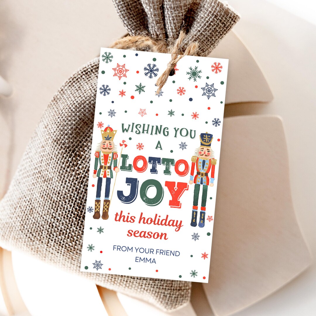 Editable Christmas Lottery Gift Tag, Printable Holiday Favor Tags ...