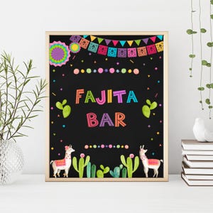 Fiesta Fajita Bar Sign | Printable Mexican Theme Decor | Party Decor ...