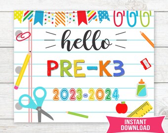 Editable First Day of Pre-k Sign Personalized First Day of - Etsy
