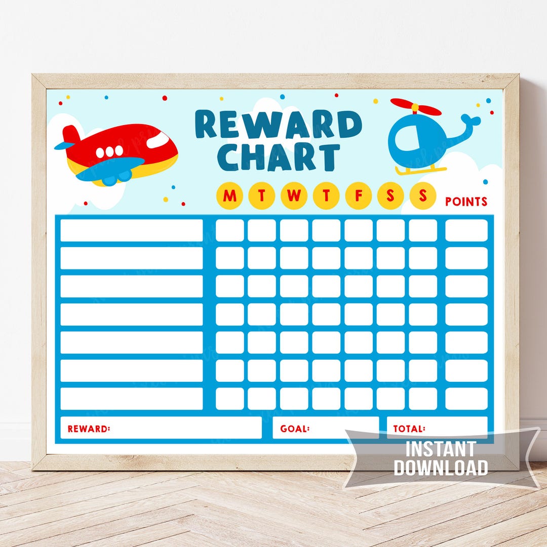 Transportation Chore Chart, Printable Reward Chart, Printable Chore ...
