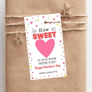 How Sweet It is to Work With You Valentines Favor Tags, EDITABLE Co ...