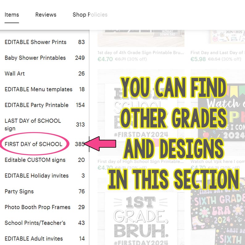 First Day of 7th Grade Sign | Back to School Photo Prop Printable | FD1 ...
