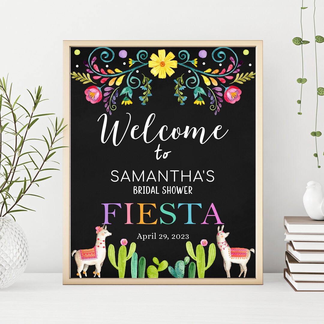 Fiesta Welcome Sign EDITABLE Fiesta Bridal Shower Mexican Bridal Shower ...