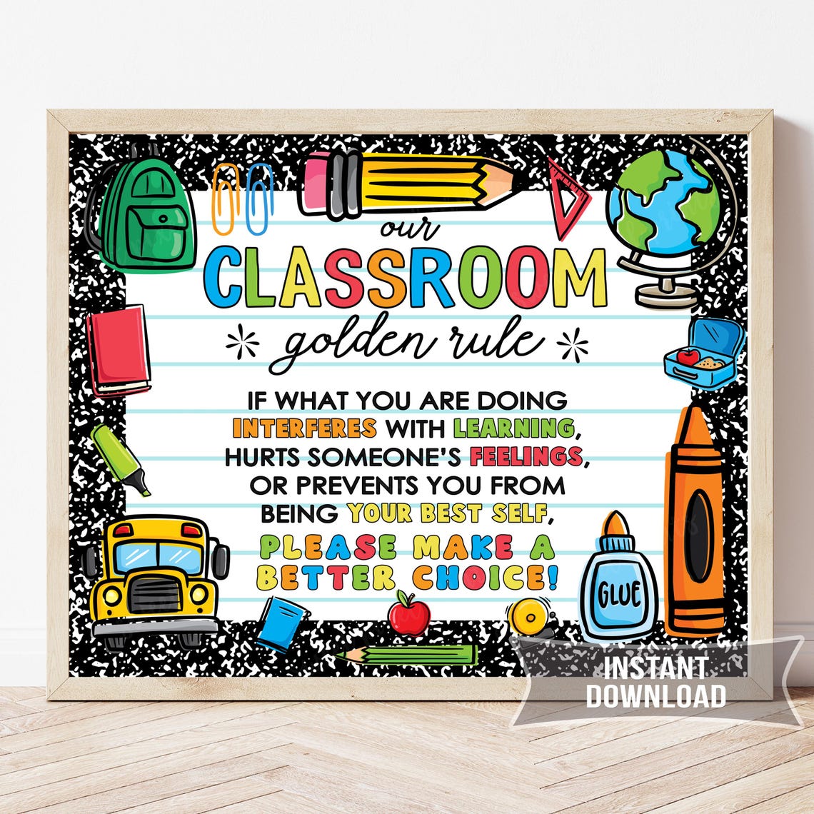 Classroom Golden Rules Sign | Teacher Wall Art | Our Class Decor ...