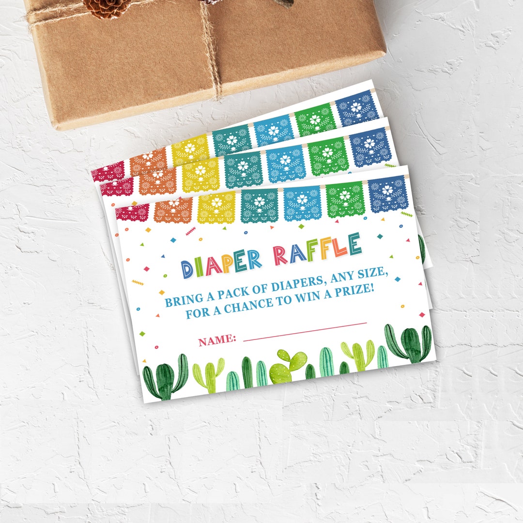 Fiesta Diaper Raffle Tickets, Diaper Raffle Insert Cards, Mexican ...